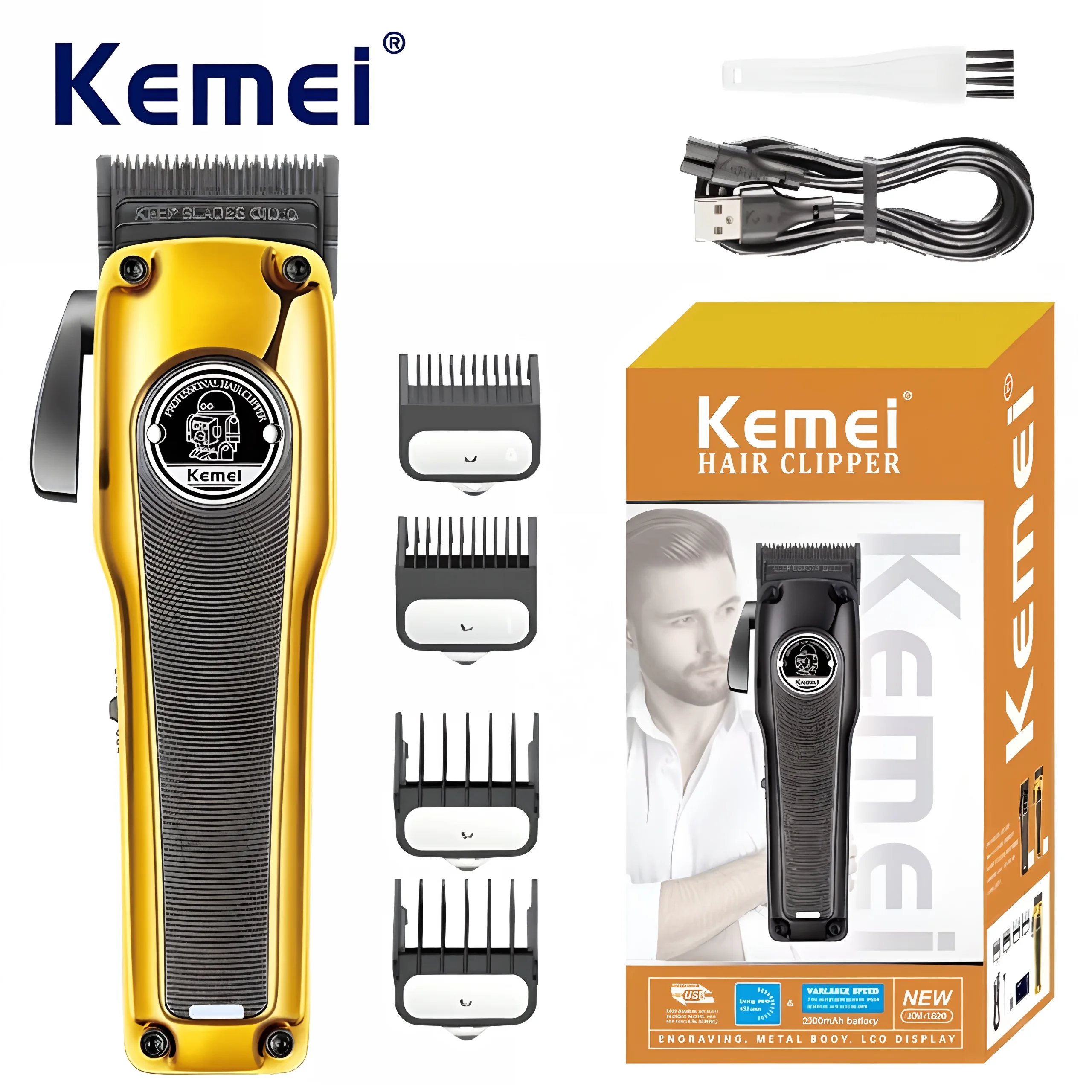 Kemei-Afeitadora-el-ctrica-profesional-para-hombre-m-quina-de-afeitar-inal-mbrica-recargable-de ...