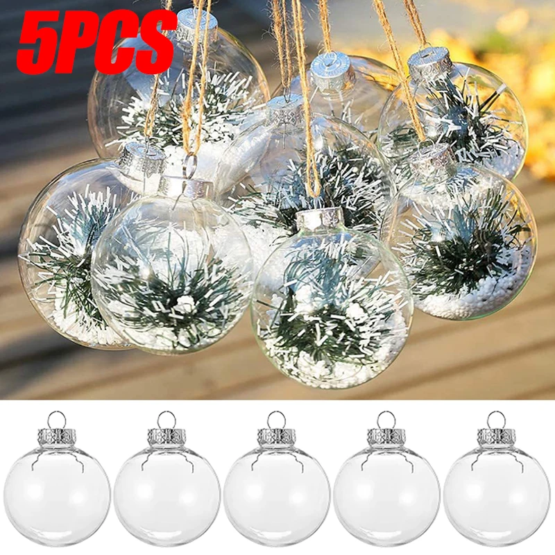 5pcs-Clear-Christmas-Ball-Plastic-Fillable-Bauble-Xmas-Tree-Hanging ...