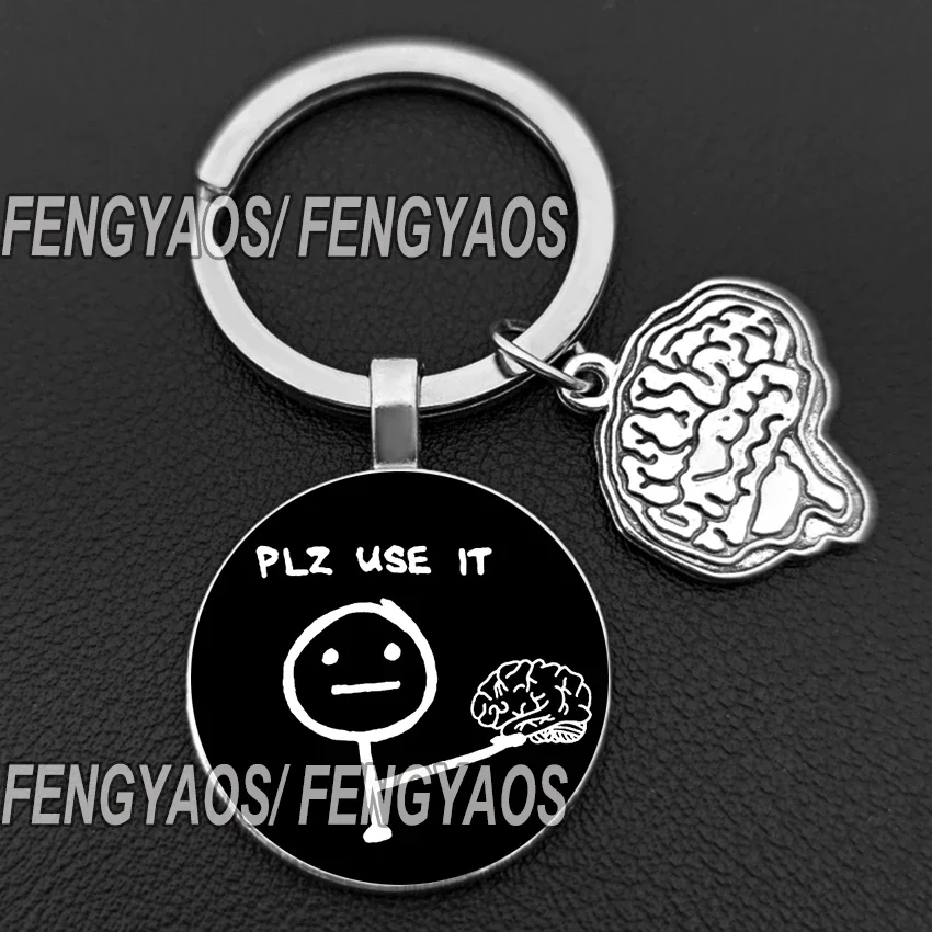 Creative Please Use Your Brain Keychains Funny Keychain Gift for Friend ...