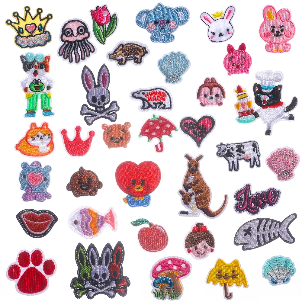 10pcs Cute Patches For Clothing Iron On Kids Baby Small Animal Badge ...