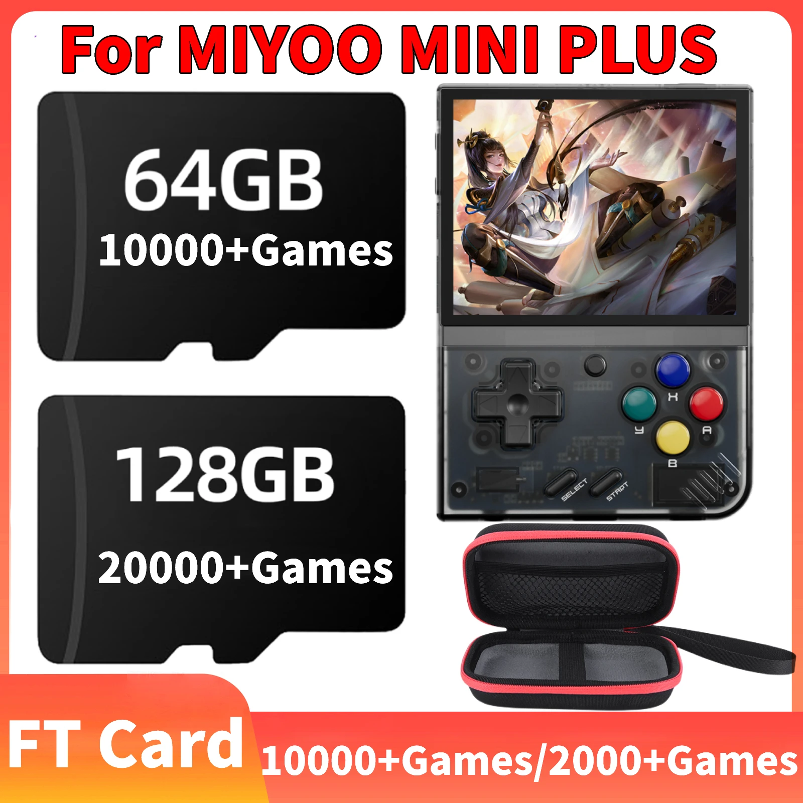 Cartão de Memória TF para MIYOO MINI PLUS V3, Consola de Jogos Portátil, 64 GB, 128GB, Cartão SD ...