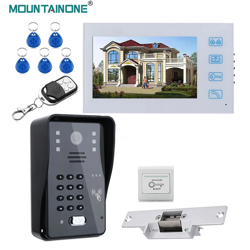 7-LCD-Video-Door-Phone-Intercom-System-RFID-Door-Access-Control-Kit ...