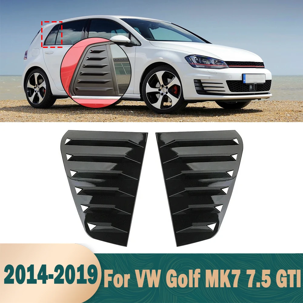 2pcs-Glossy-Black-Carbon-Fiber-Rear-Side-Window-Louvers-Air-Vent-Scoop ...