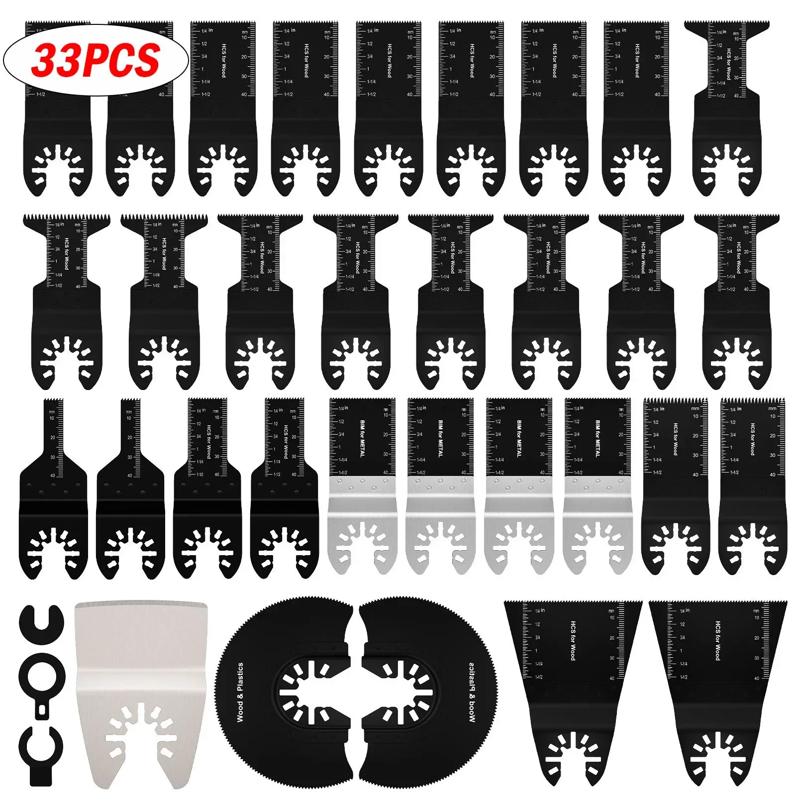 33Pcs-Oscillating-Saw-Blades-20-88MM-Multi-size-Saw-Blade-High-Carbon ...