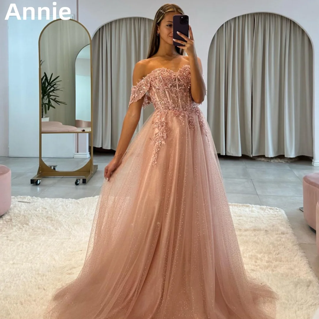 Annie-Light-Pink-Prom-Dresses-Glitter-Embroidery-Princess-2024-Evening ...