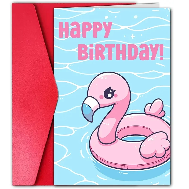 1pc-Birthday-cards-flamingo-birthday-cards-Pink-Flamingos-summer-pool ...