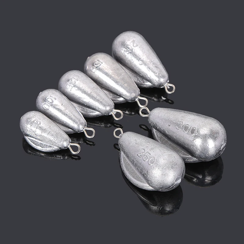 Lead Sinker 100g/125g/150g/200g/250g/300g/400g/500g Water Drop Shape Fishing Weights Ocean Boat ...