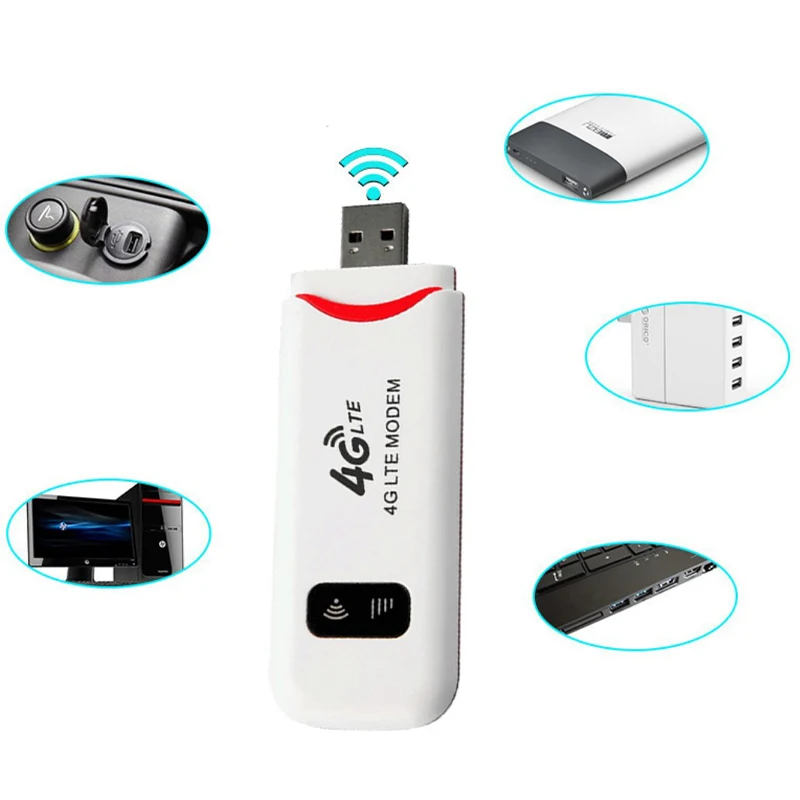 4G LTE Wireless Router USB Dongle 150Mbps Modem Mobile Broadband Sim Card Wireless WiFi Adapter ...