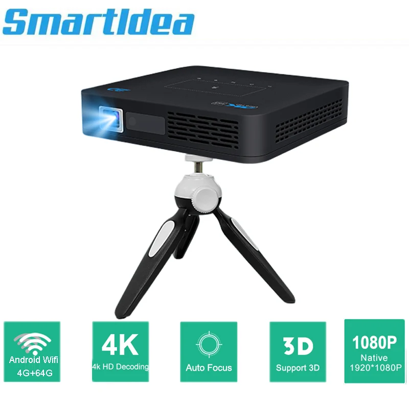 Smartldea Auto Focus DLP 3D Projector Android Full HD 1080p Beamer 4G ...