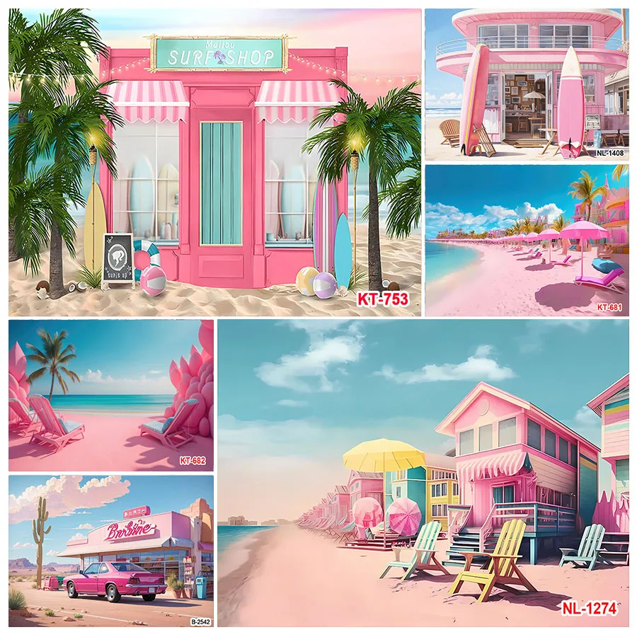 Barbie-Princess-Dolly-Dream-House-Backdrop-Tropical-Malibu-Beach-House ...
