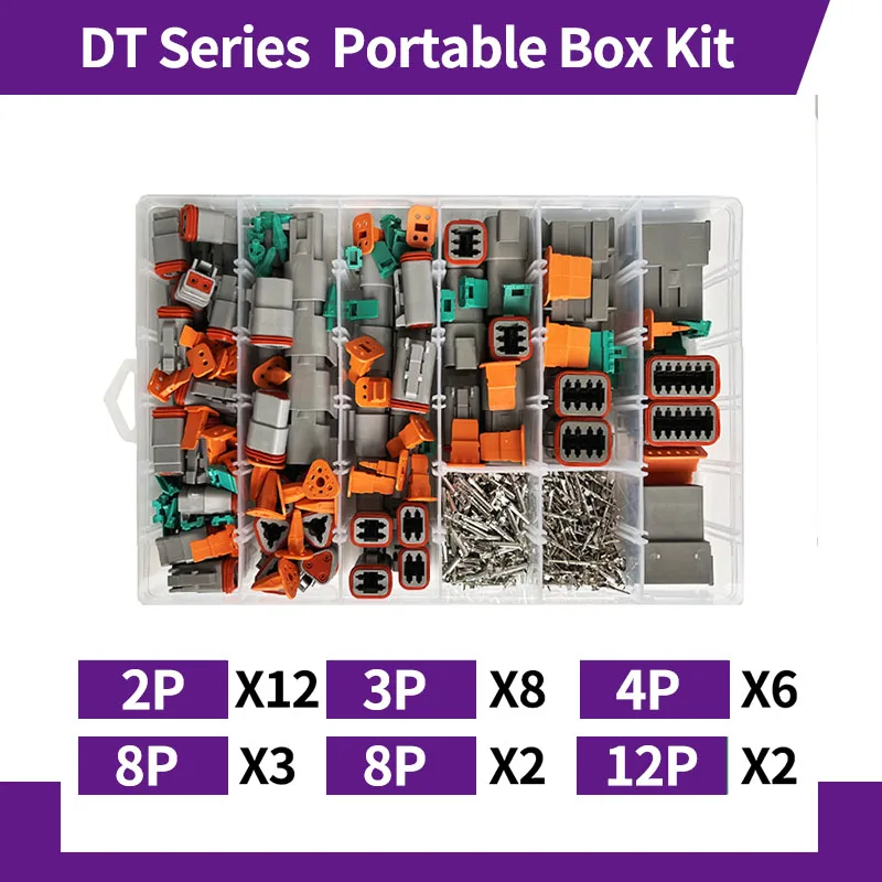 250Pcs-Deutsch-DT-Series-Connector-Kit-Tool-Box-Waterproof-Wire-DT06-2 ...