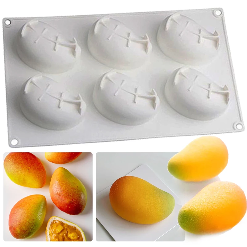 1Pc 3D Mango Shape Silicone Cake Mold Fruit Mousse Mould Chocolate ...