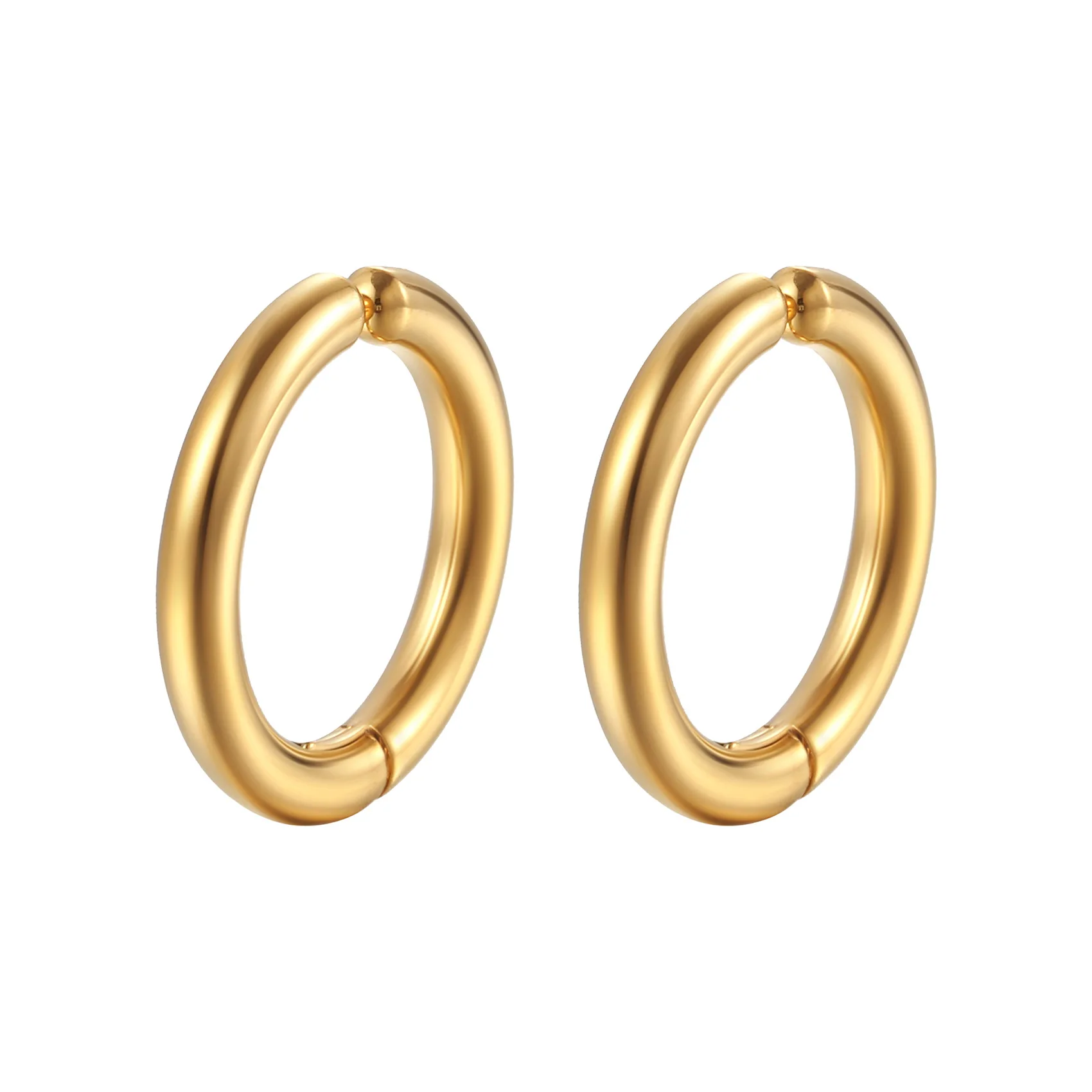 Hip-hop Trend Round Stainless Steel Earless Ear Clips Simple Fashion ...