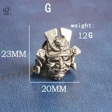 Japanese Eagle Nose Samurai Helmet Knife Beads Woven Paracord Lanyard ...