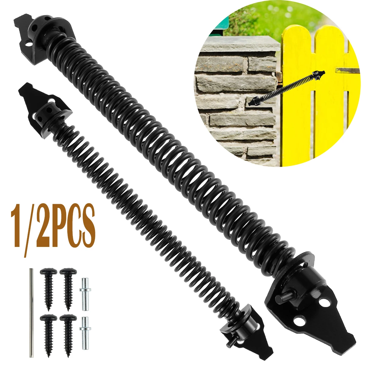 1-2PC-Garden-Gate-Spring-Closer-8inch-Universal-Automatic-Gate-Spring ...