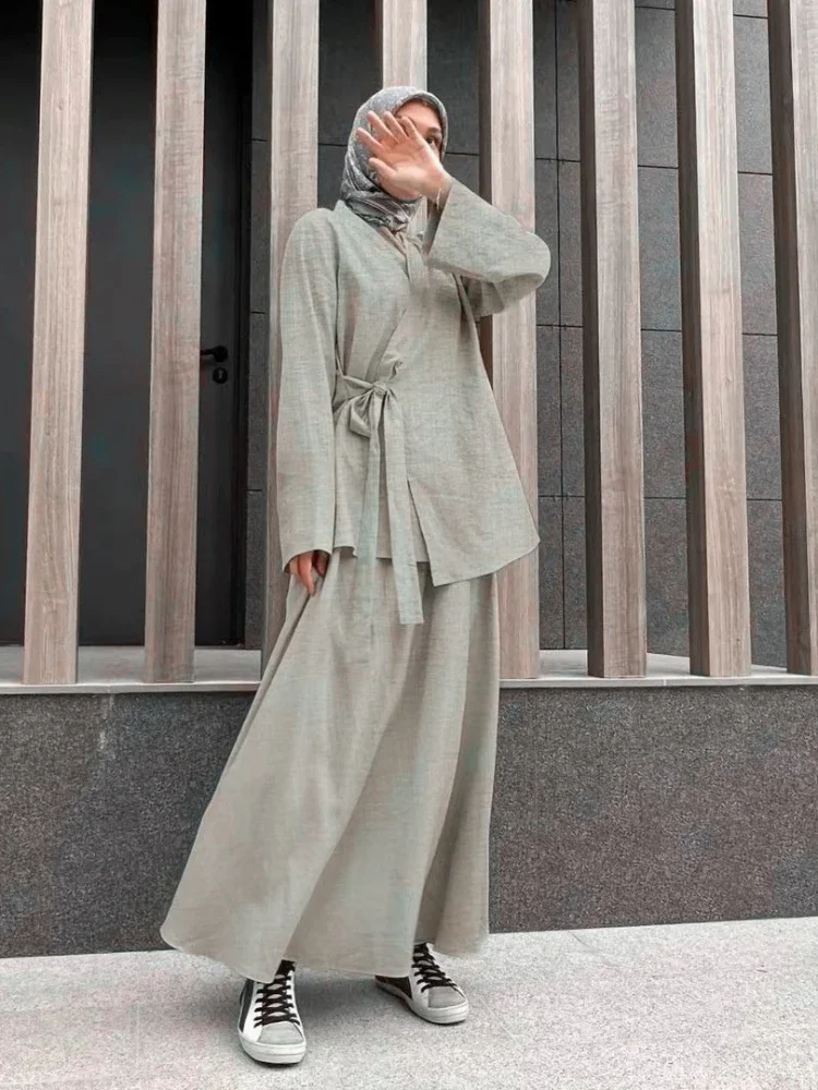 Ramadan-Eid-Two-Piece-Sets-Shirt-Pants-Women-Muslim-Suits-Shirt-Blouse ...