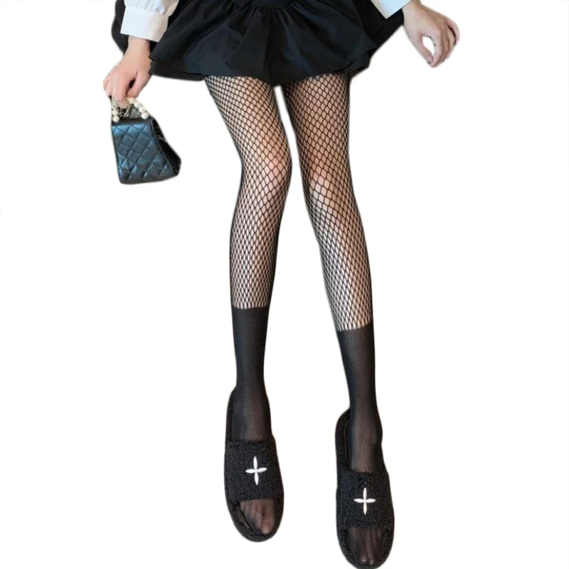 Gothic Joint Mesh Fishnet Stockings Women's Hollow out Tights Pantyhose ...