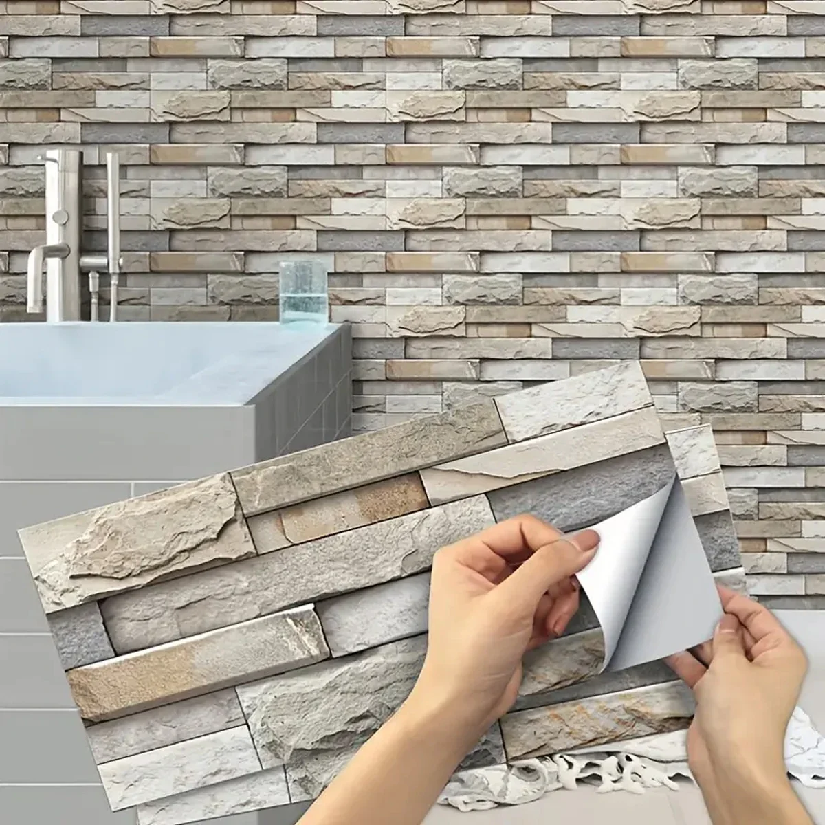 New-7pcs-3D-Wall-Tile-Sticker-Imitation-Brick-Pattern-Self-Adhesive ...