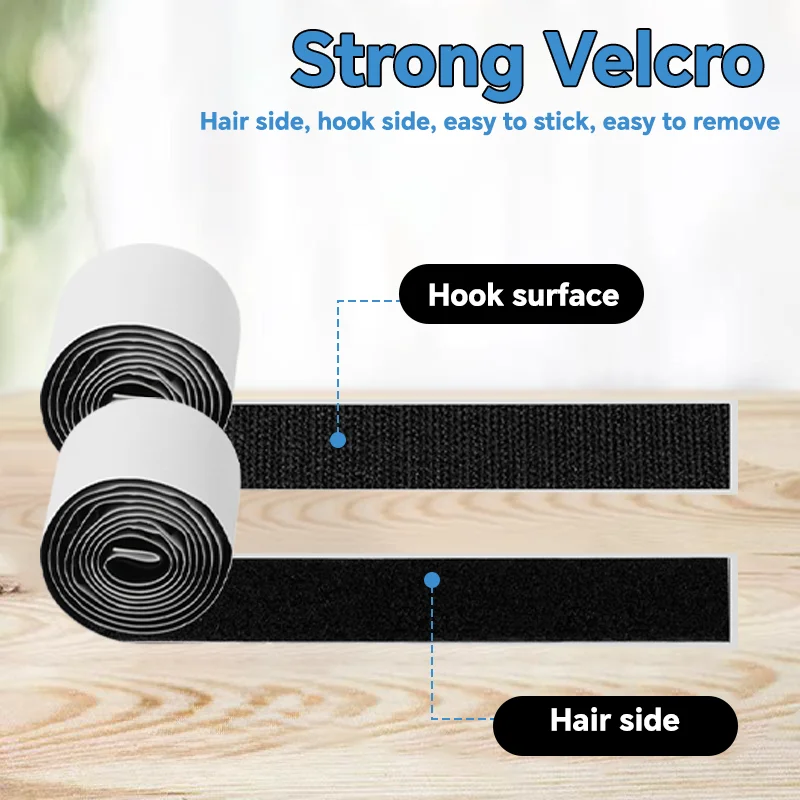 Strong Self-Adhesive Velcro, Suitable for Fixing Wires/Carpets/Tools ...
