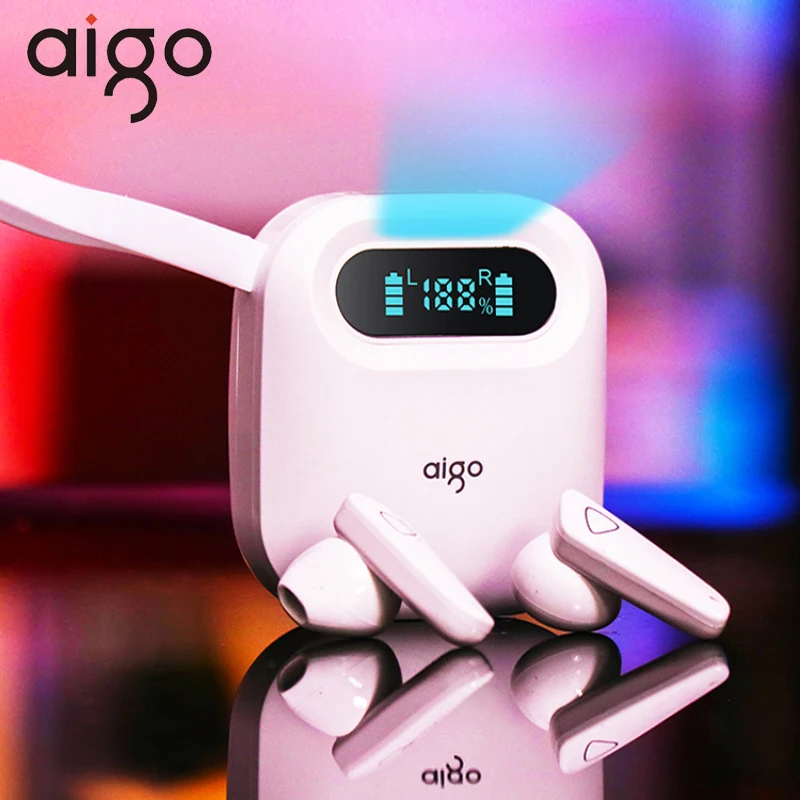 Aigo-T23-Digital-Display-TWS-Bluetooth-Earphones-Noise-Reduction-Headphone-for-Men-Women-HD ...