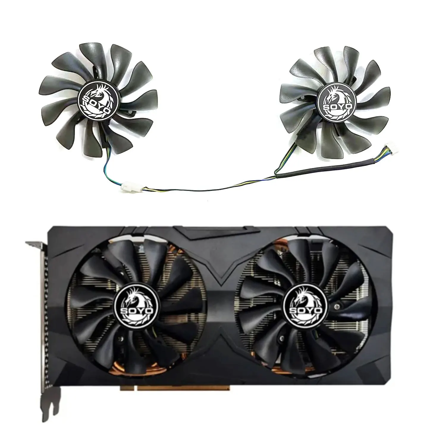 New graphics card fan 85MM 4PIN RX5700 XT GPU fan for SOYO Radeon RX ...