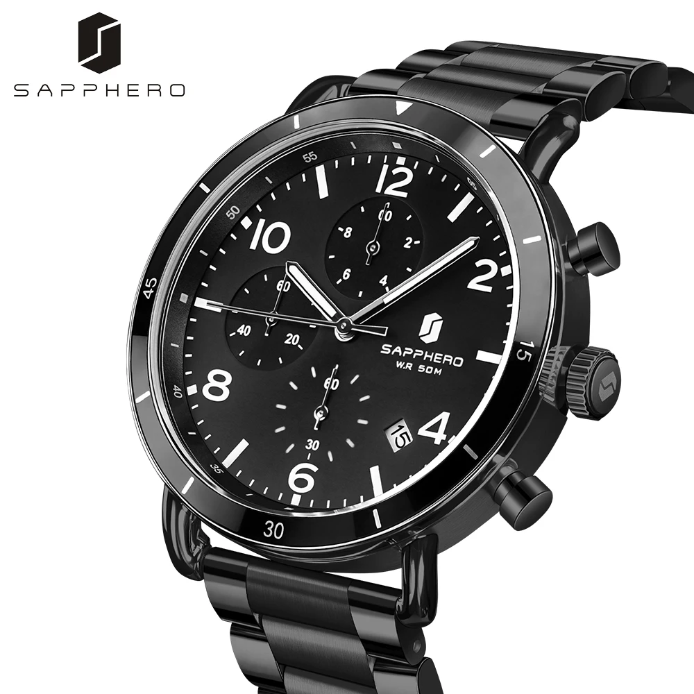 SAPPHERO-Men-s-Watch-Latest-Top-Luxury-Brand-Official-Original-Black ...