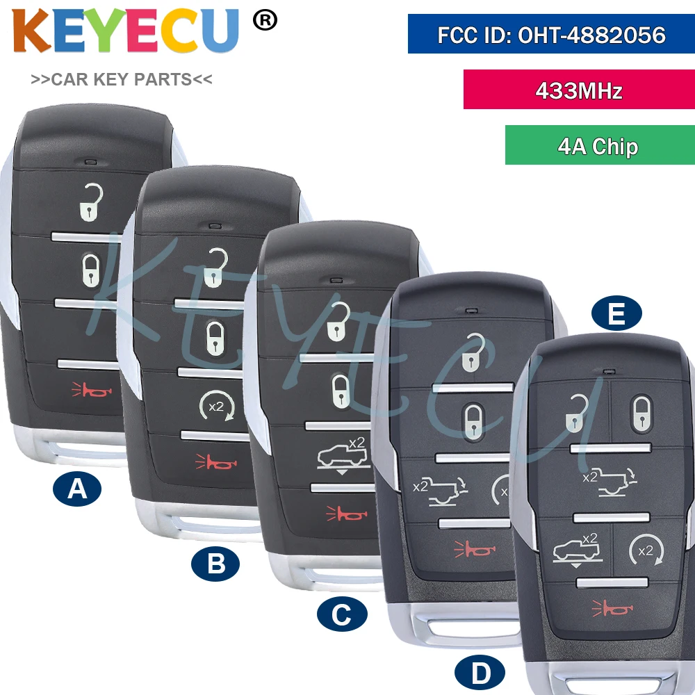 KEYECU-Smart-Prox-Remoto-Key-Fob-OHT-4882056-433-92MHz-Chip-4A-para ...