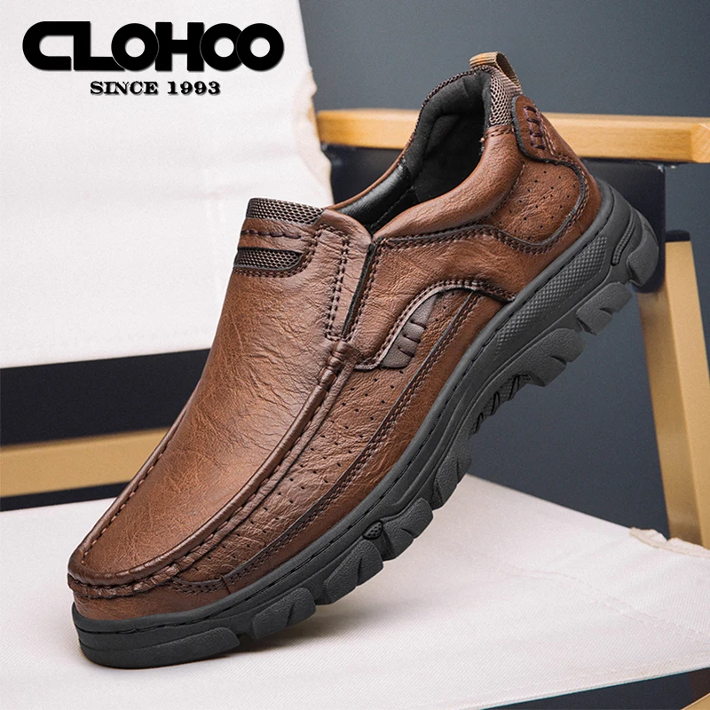 CLOHOO-Handmade-Shoes-Breathable-Casual-Leather-Loafers-Classic-Hand ...