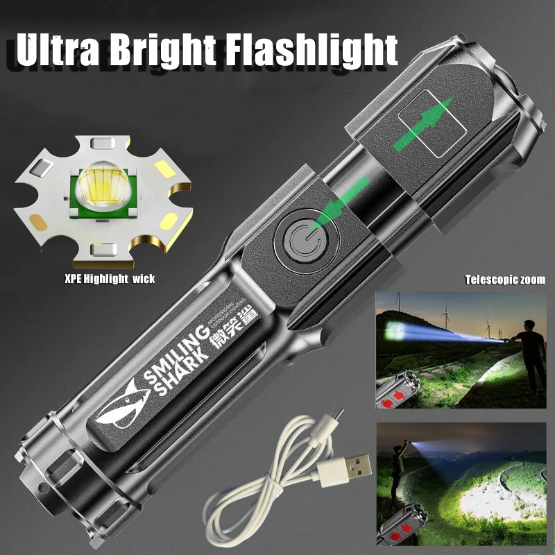 Flashlight Ultra Bright Tactical | Bright Flashlight Rechargeable ...