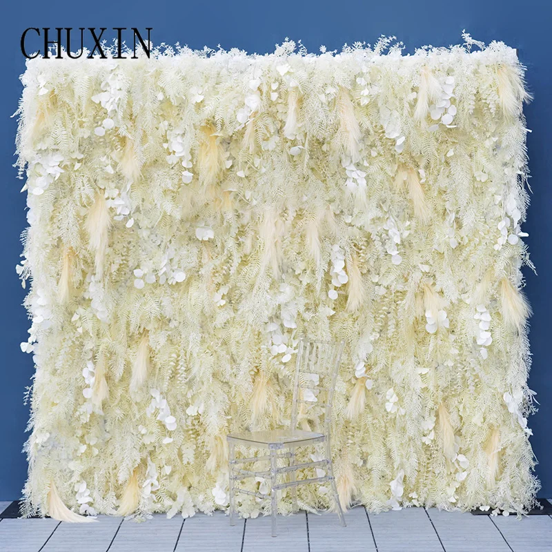 5D-Outdoor-Wedding-Backdrop-Decor-Champagne-Pampas-Grass-Rolling-Up ...