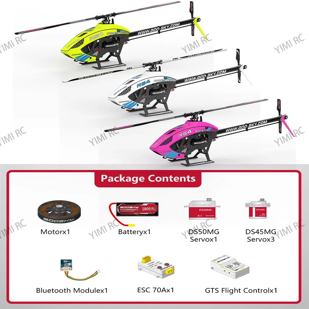 NEW GooSky RS4 RC Helicopter Legend 6CH 3D Flybarless Direct Drive ...