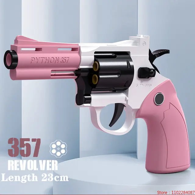 Revolver Airsoft Pistol Paintball Soft Bullet Gun Simulation Model Toy ...