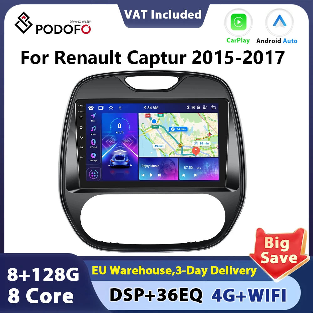 Radio samochodowe Podofo 8CORE Android 2 din z odtwarzaczem ...
