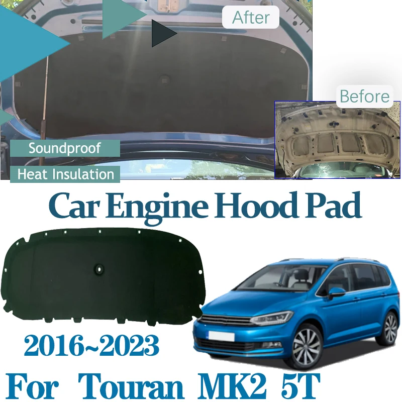 For Volkswagen VW Touran L MK2 5T 2016~2023 Car Hood Sound Pads ...