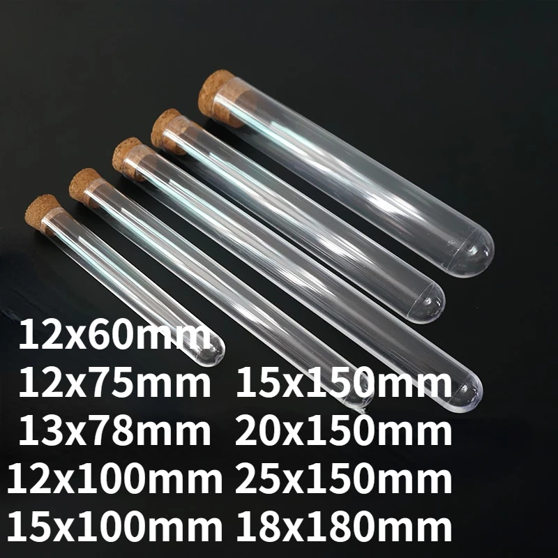 Length 60mm To 180mm Transparent Laboratory Clear Plastic Test Tubes ...