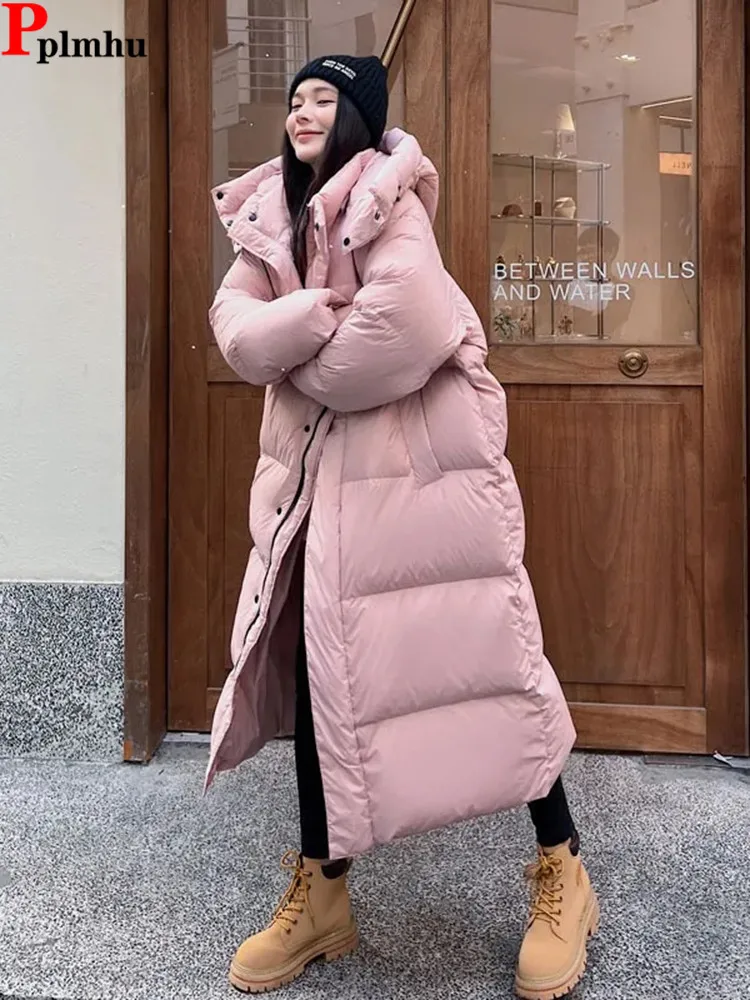 Warm-Winter-Pink-Hooded-Long-Parka-Chaqueta-Thick-Windproof-Parca ...