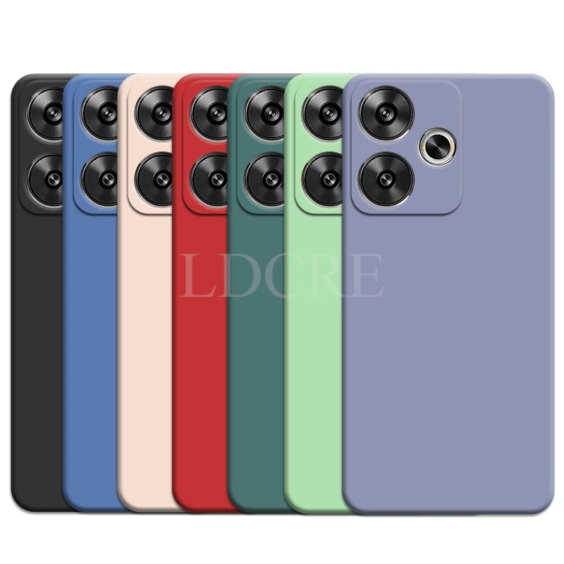 For-Xiaomi-POCO-F6-Case-Liquid-Silicone-Plain-Coque-Cover-POCO-F6-Case ...