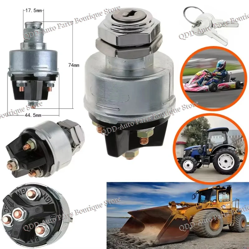 12v 4-Position Universal Ignition Key Switch Start For Tractor Forklift ...