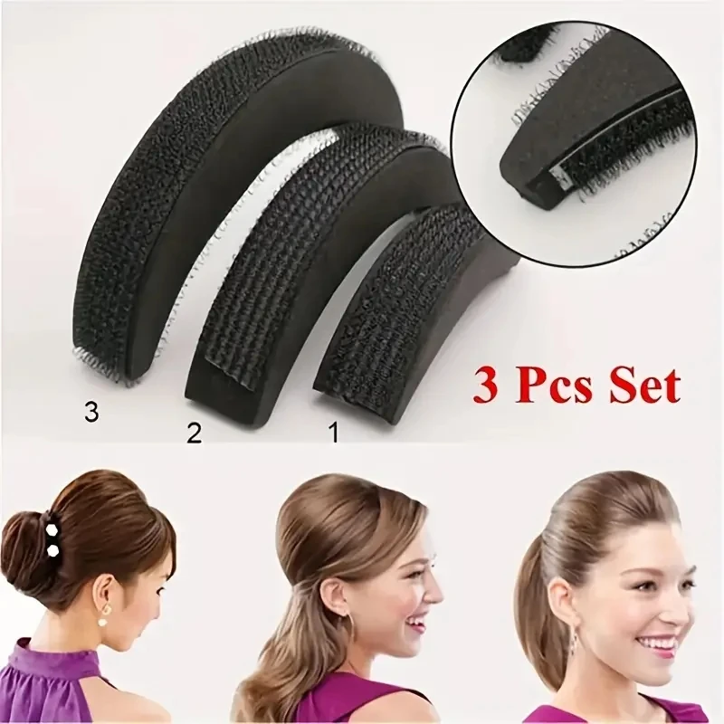 3Pcs-Set-Hair-Pads-Hair-Volume-Increase-Puff-Hair-Bun-Maker-Donut-Magic ...