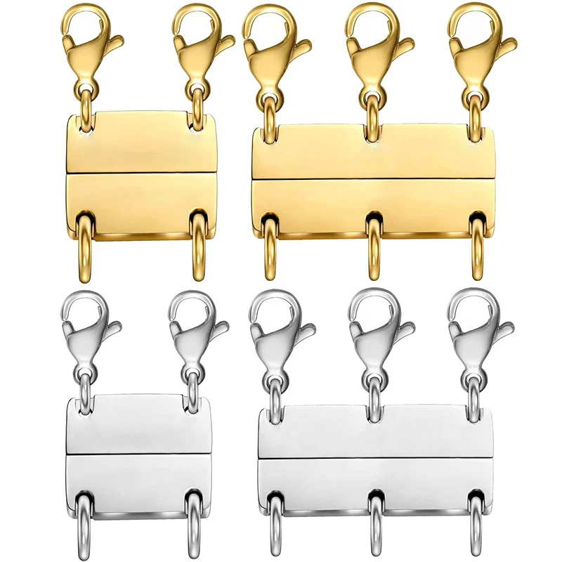 Fecho-de-colar-em-camadas-18K-ouro-e-prata-cor-separador-de-colar-para ...