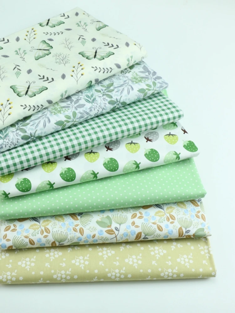 160x50cm Green Leaf Cloth Pure Cotton Diagonal Fabric, making Home ...
