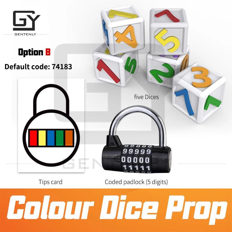 Escape Room Colour Dice Prop Digit Coded Puzzle Board Game Portable Box ...