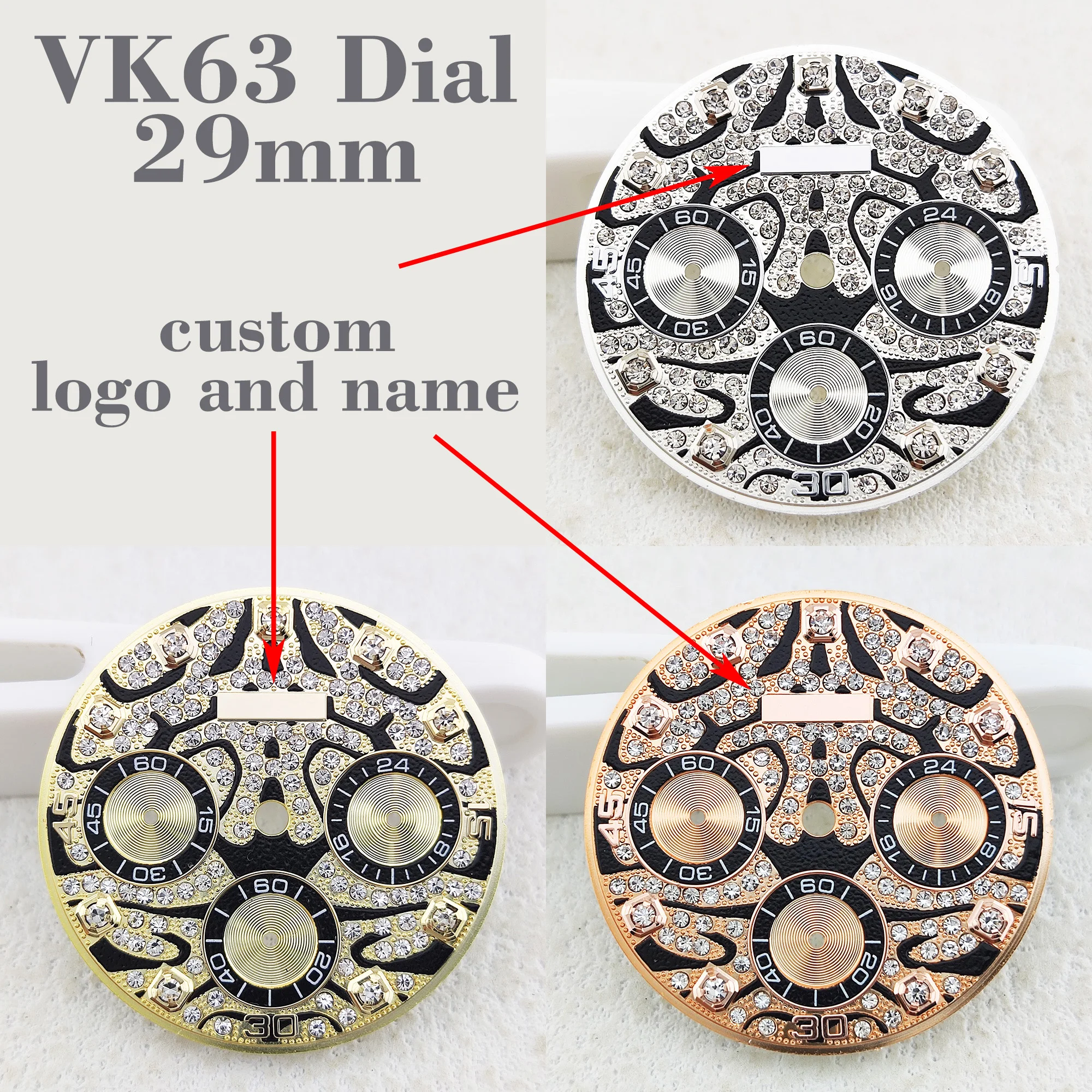 29mm-watch-dial-VK63-dial-Tiger-pattern-gemstone-style-dial-Watch ...