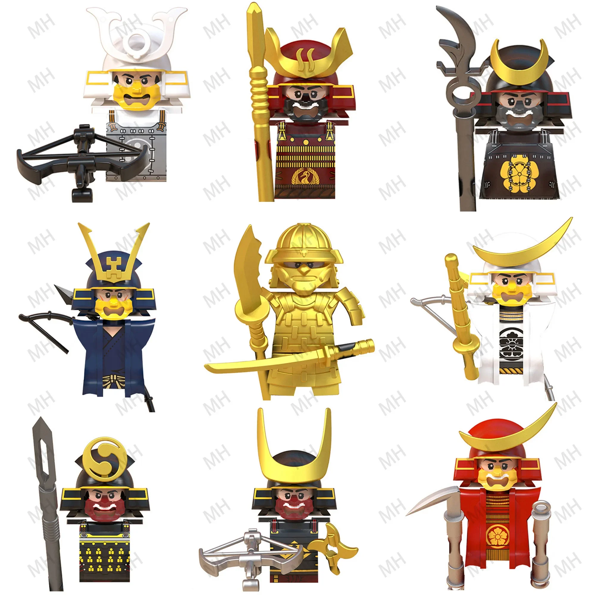 WM6090-WM6096-Medieval-Japanese-Samurai-Soldier-Weapon-Armor-Warhorse ...