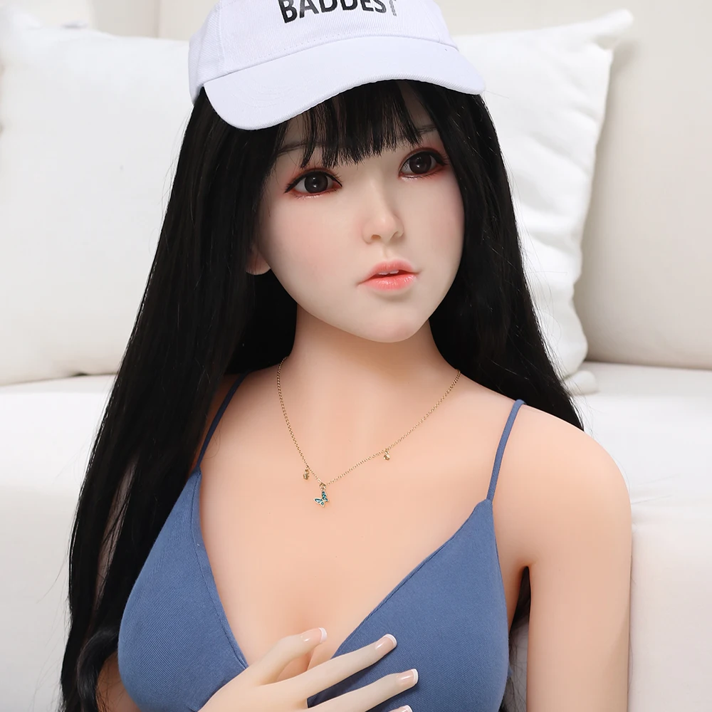 AILIJIA Real Sex Doll Head Pure Silicone Adult Love Doll Heads with Planted Hair Lifelike 3D ...
