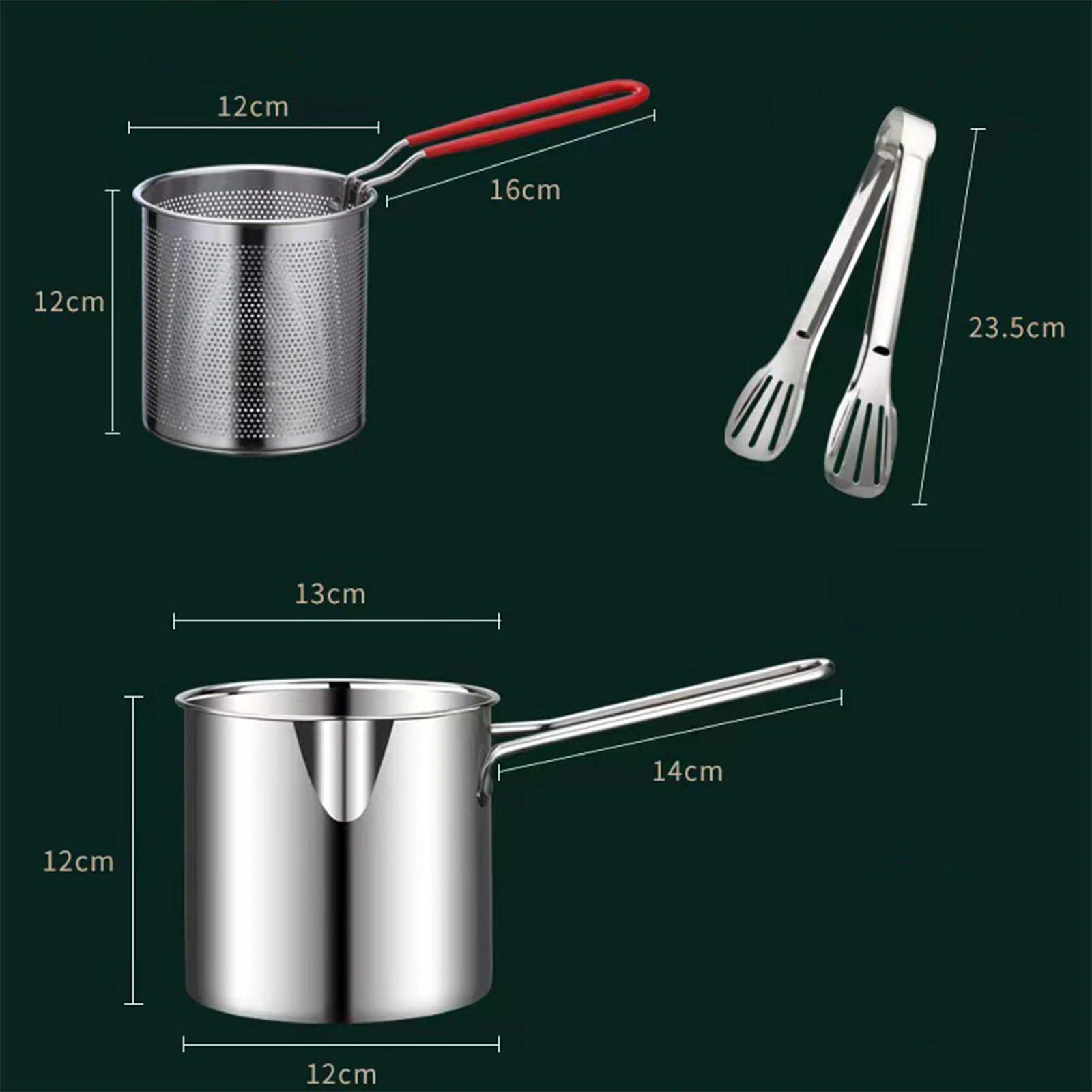 Portable Deep Frying Pot Deep Frying Tempura French Fries Fryer With ...