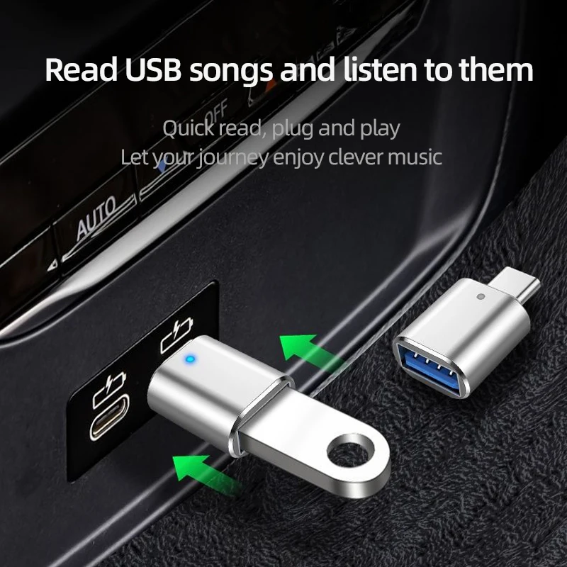 LED-USB-3-0-To-Type-C-Adapter-Data-Transfer-For-Nissan-Qashqai-Juke ...