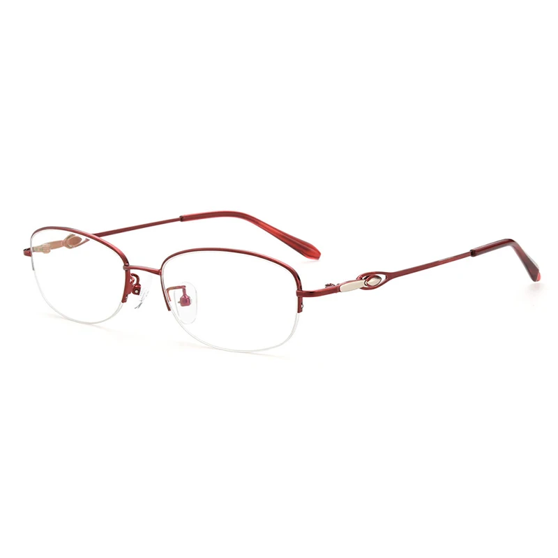ZH1664-Korean-style-retro-metal-half-frame-glasses-women-s-ultra-light ...