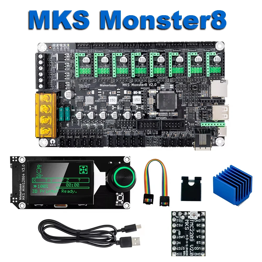 MKS Monster8 V2 32Bit Control Board TMC2209 for Voron VS Spider Octopus ...
