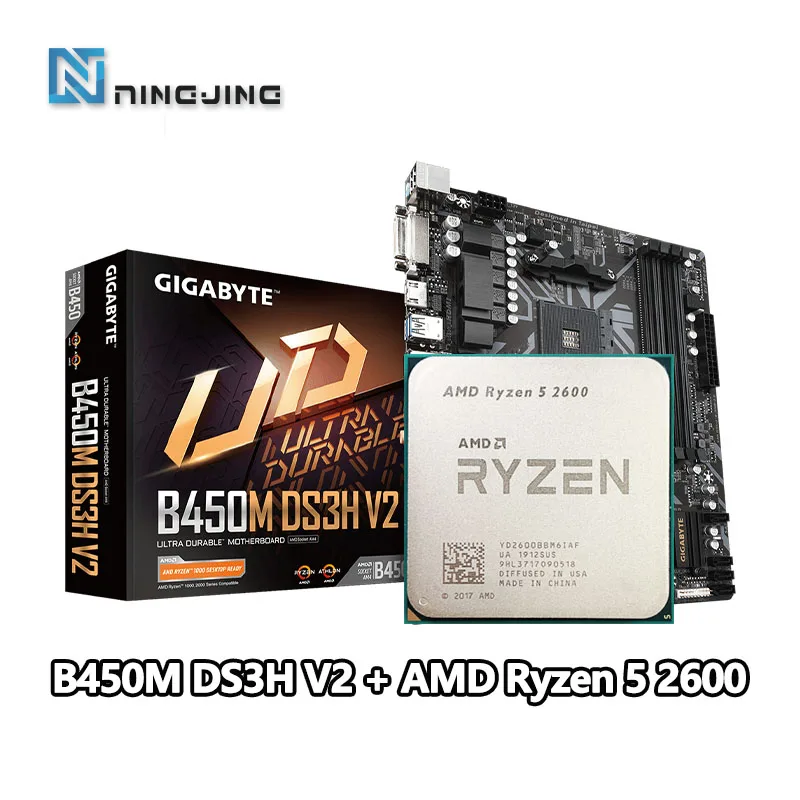 Gigabyte-Conjunto-de-placas-m-e-AMD-Ryzen-5-2600-R5-2600-CPU-GIGABYTE ...